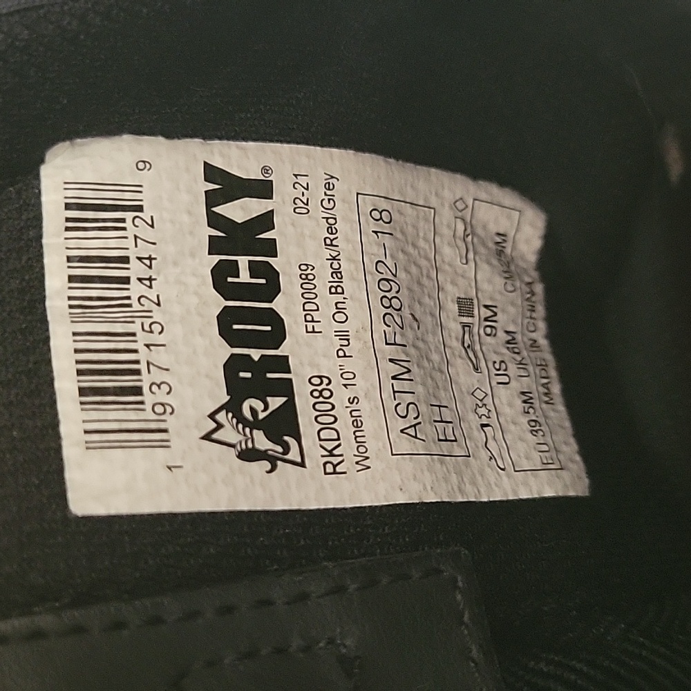 Rocky Boots Firefighter Thin Red Line Cowboy Boots Si… - Gem